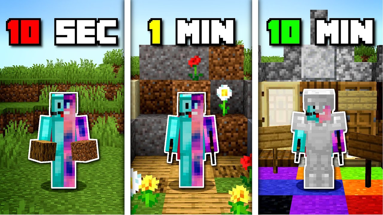 How many MINECRAFT ITEMS can I get in 10 SECONDS, 1 MINUTE, & 10 ...