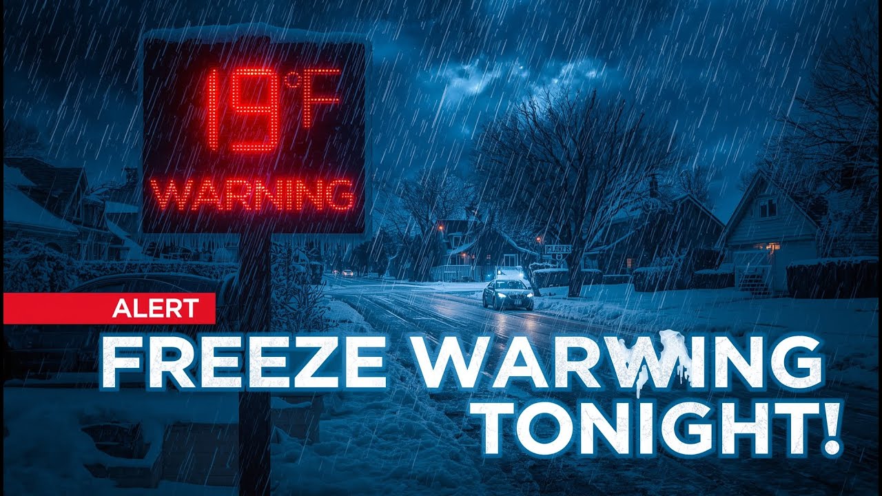 FREEZE WARNING ALERT — Overnight Temps Plunge Below 20s - YouTube