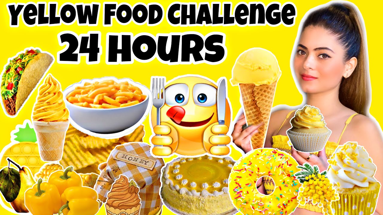 I only ate Yellow Color Food challenge for 24 Hours || 365Days365Vlogs ...