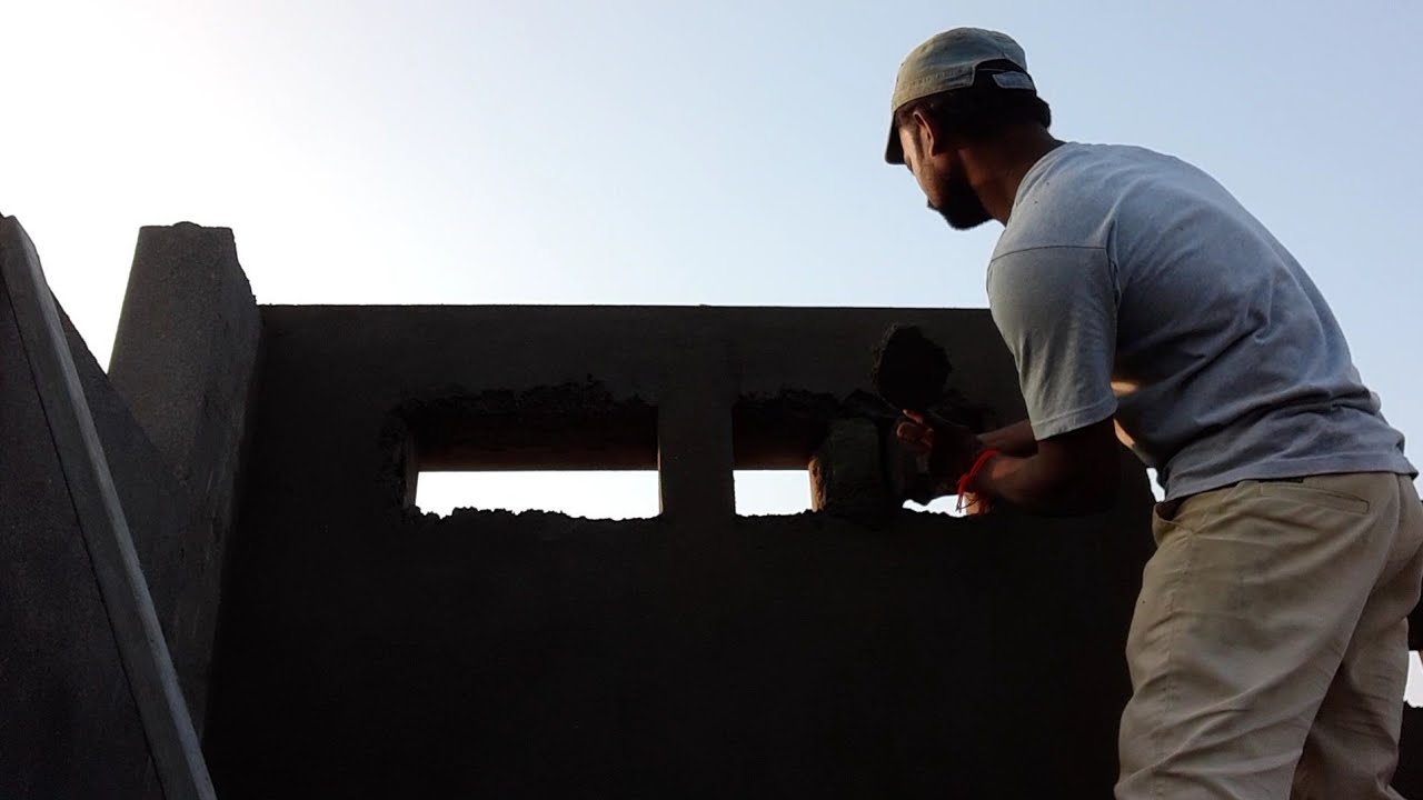 plastering work Front elevations cement work plastering work building ...