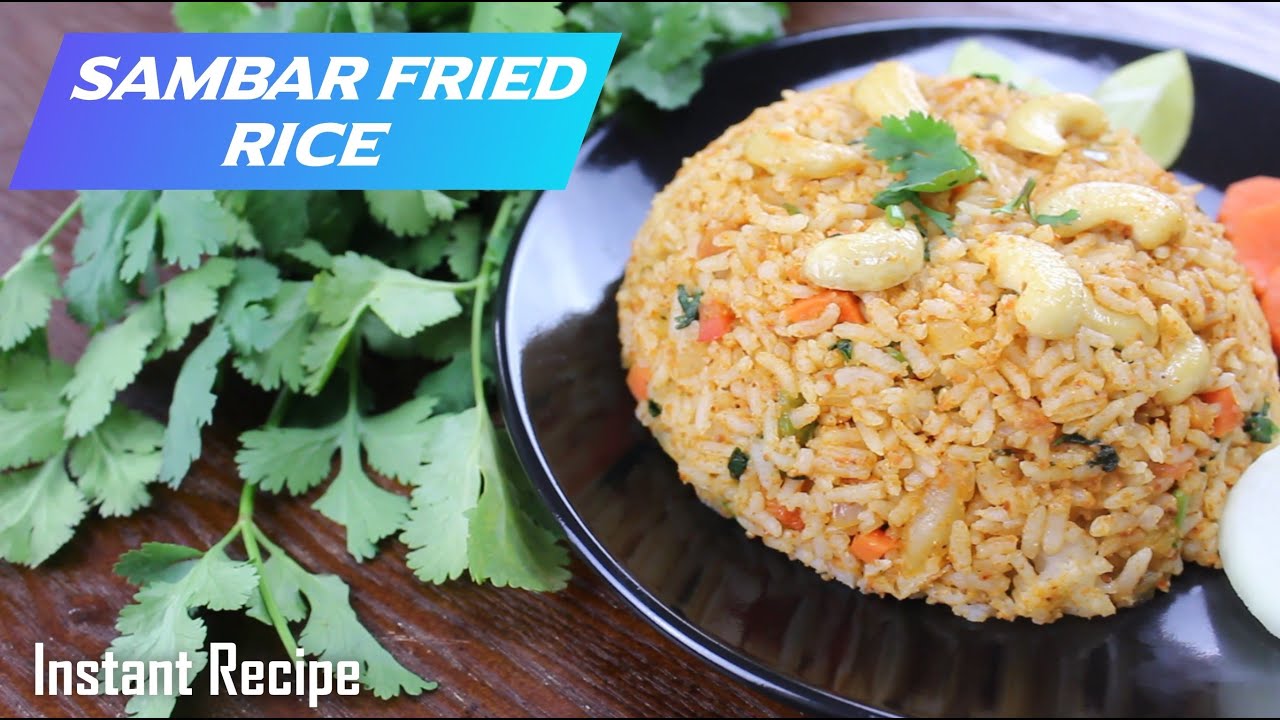 Sambar Fried Rice || 5-Minute Fried Rice || Recipe with leftover rice ...