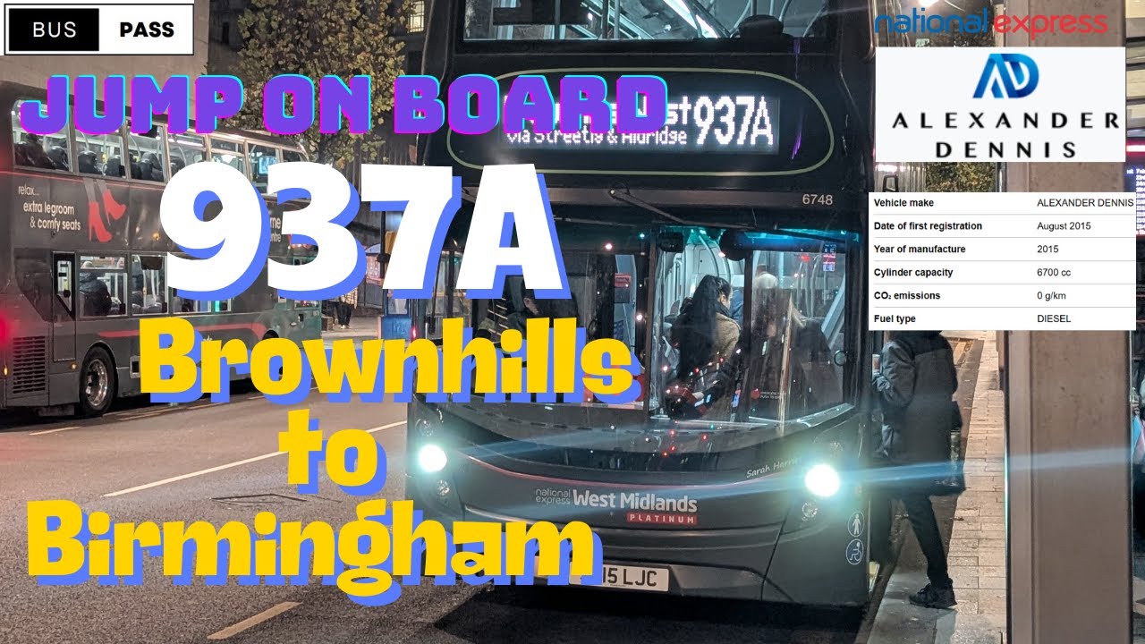 🚍🌙 Route 937A | Brownhills to Birmingham | Night Ride | Birmingham’s ...