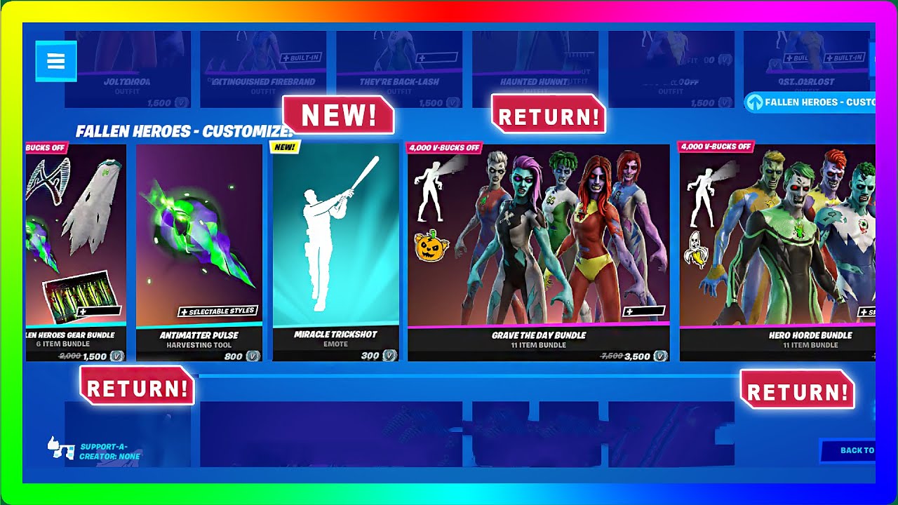 *NEW/RETURN* Miracle Trickshot Emote & Fallen Heros! (Fortnite Shop ...
