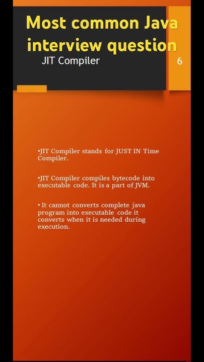 Jit Compiler Java Interview Qanda Youtube