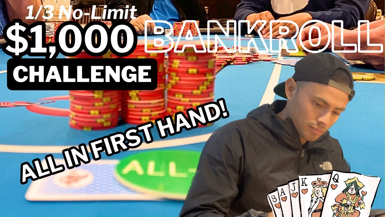 1/3 NLH bankroll challenge | How long to profit $1,000 in 1/3 no limit teas holdem - YouTube