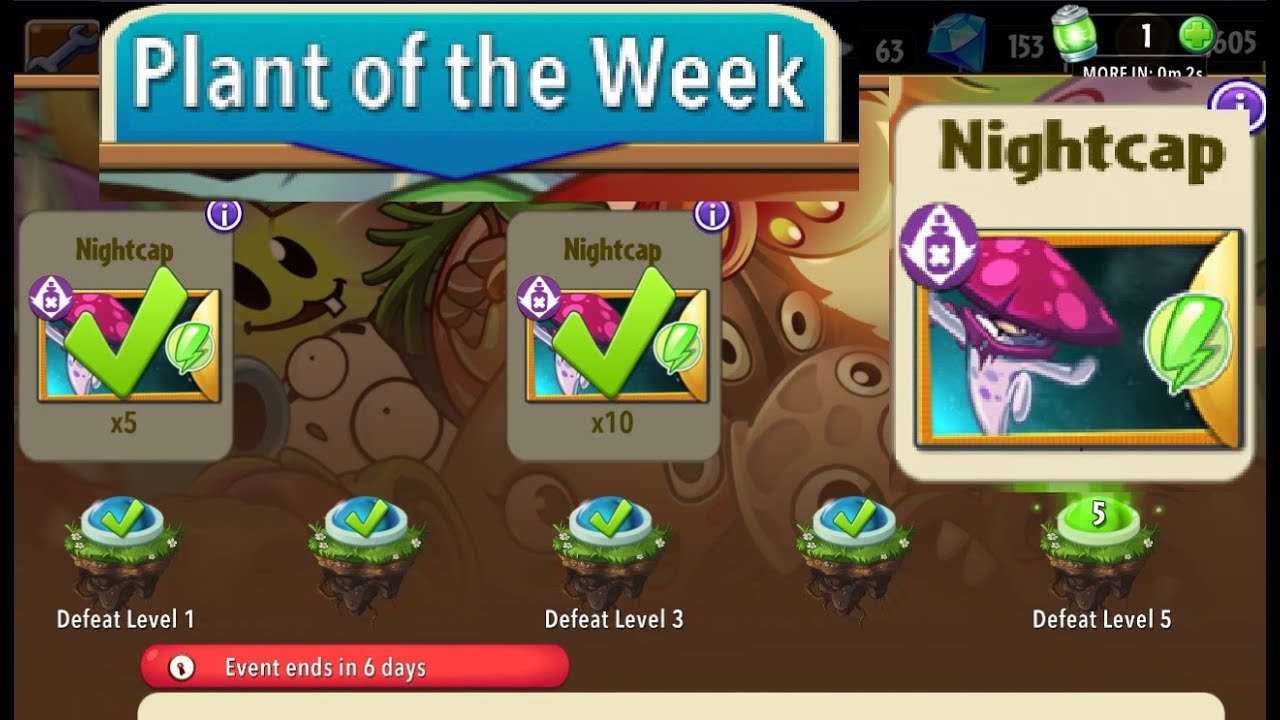 PLANTS VS ZOMBIES 2 - NIGHTCAP - PLANT OF THE WEEK - gameplay - 2025 ...