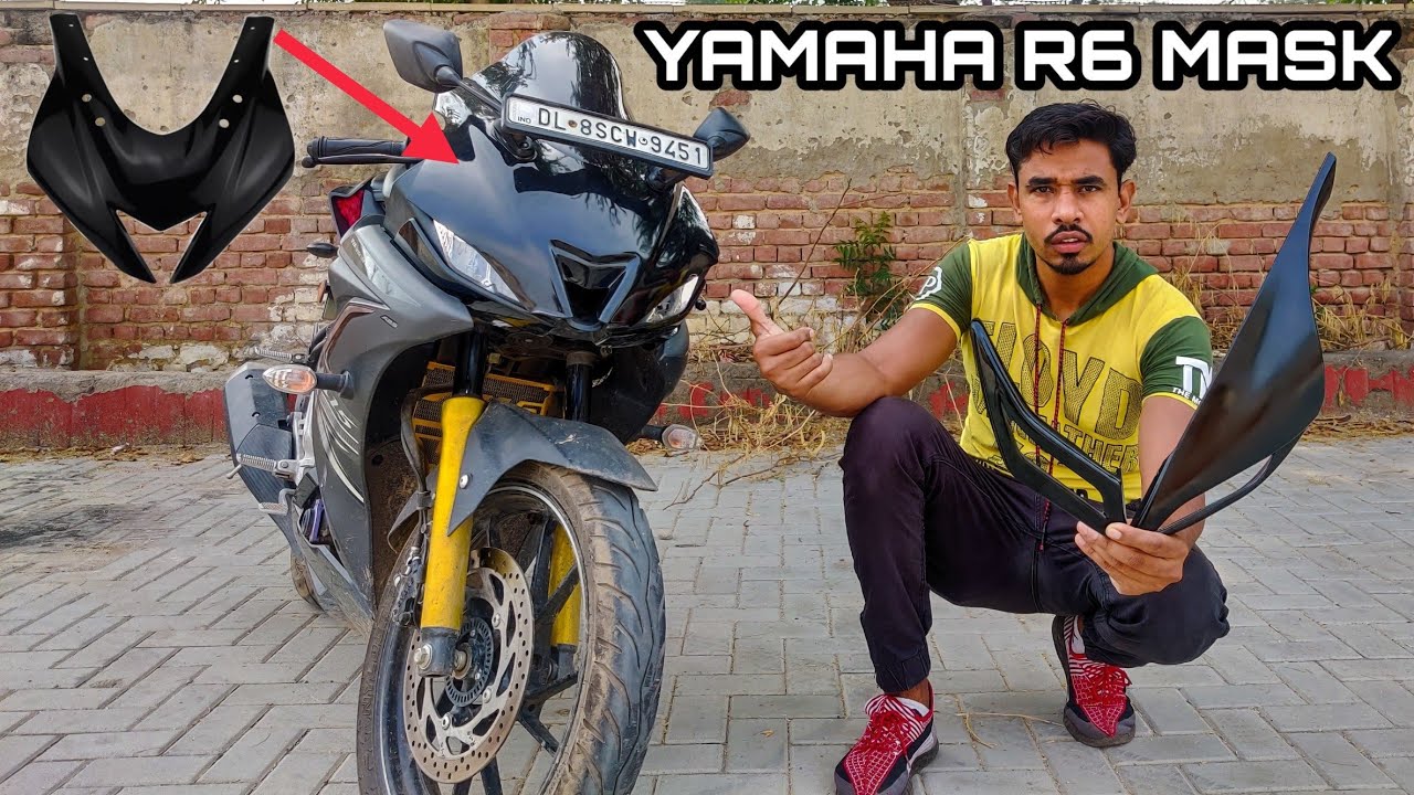 Installing R6 Mask in Yamaha R15 v3 | R15 v3 Bs6 modification | Techno ...