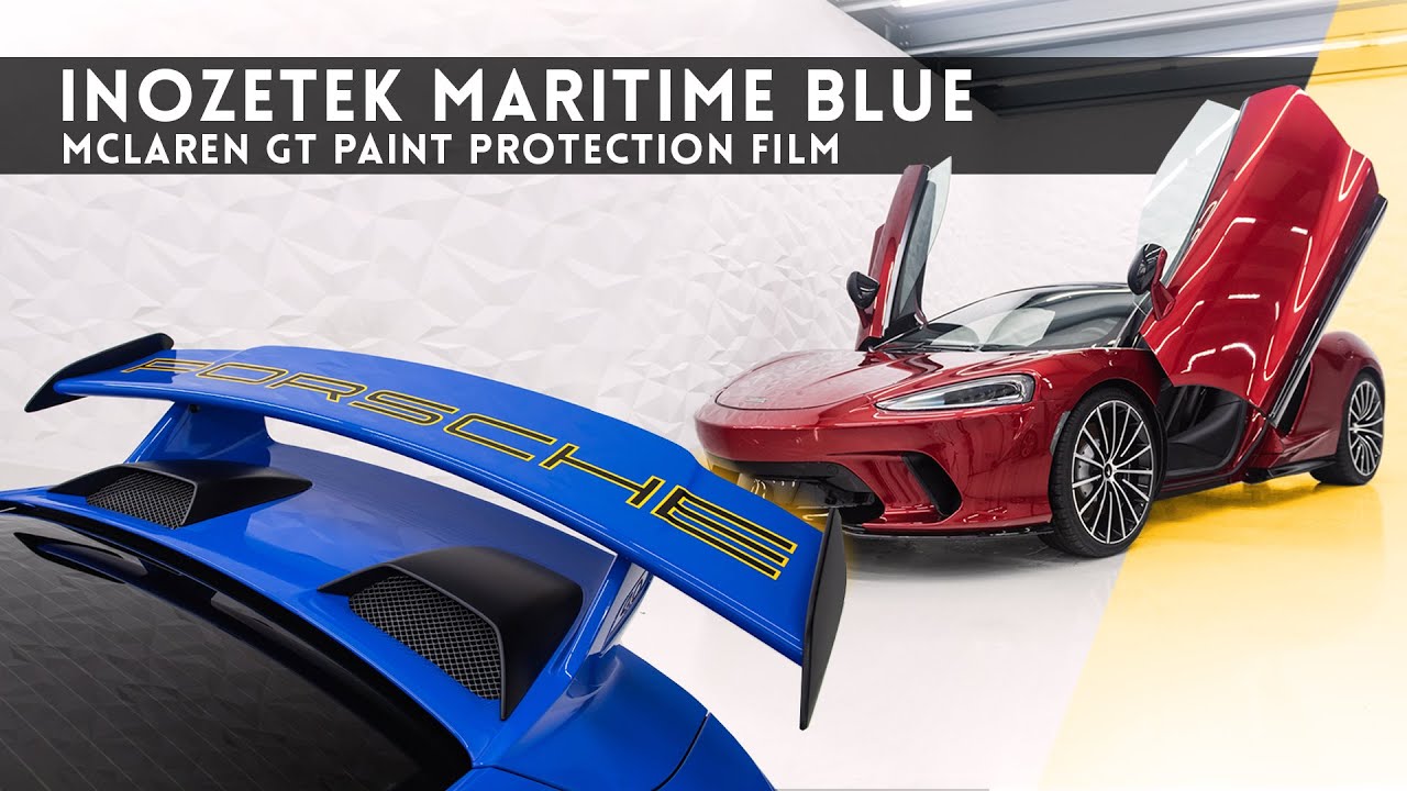 Inozetek Maritime Blue Porsche GT3 en McLaren GT in de PPF - YouTube