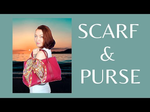 7 different ways to wear your scarf with purse. Easy tutorial on how to tie a scarf to your handbag.