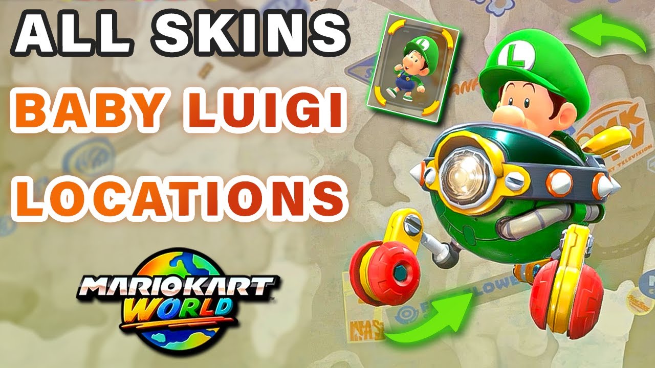 How to Unlock All Baby Luigi Skins/Costumes Mario Kart World - YouTube