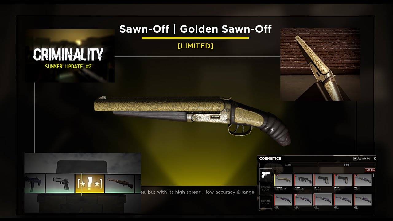 Golden Sawn-Off Showcase (Criminality) - YouTube