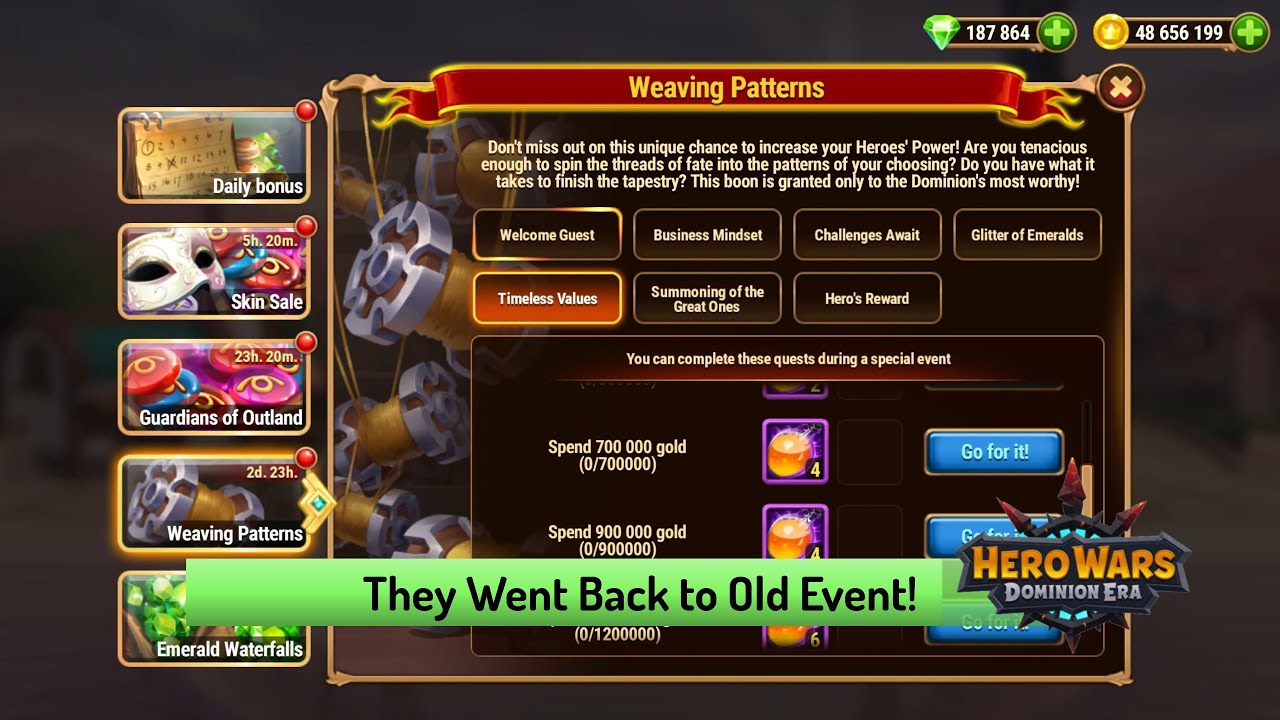 "Good Old Weaving Patterns" is Back! — Hero Wars: Dominion Era - YouTube