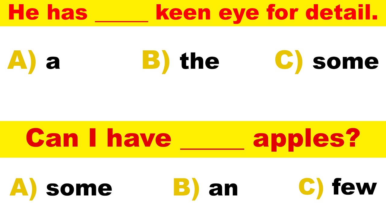 Articles Exercise Grammar Exercise Quizzes & Test | Comparison Of ...