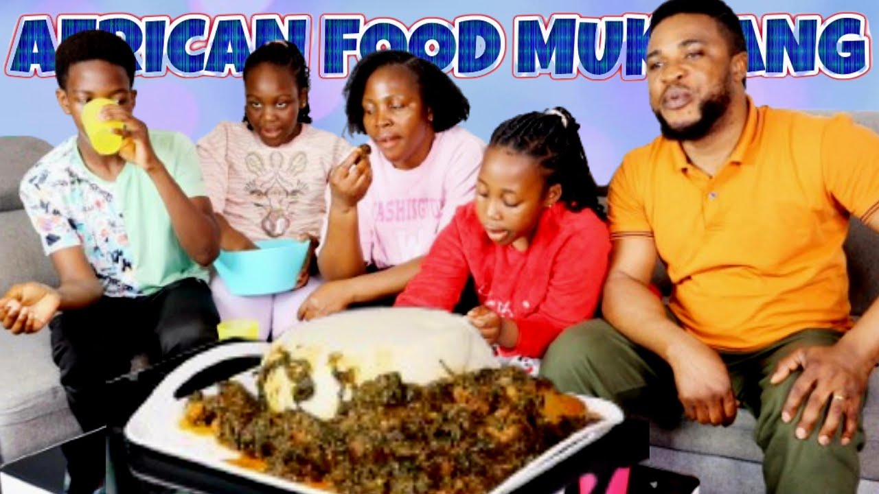 ONE PLATE FAMILY MUKBANG | FUFU AND VEGETABLE SOUP | AFRICAN FOOD ...