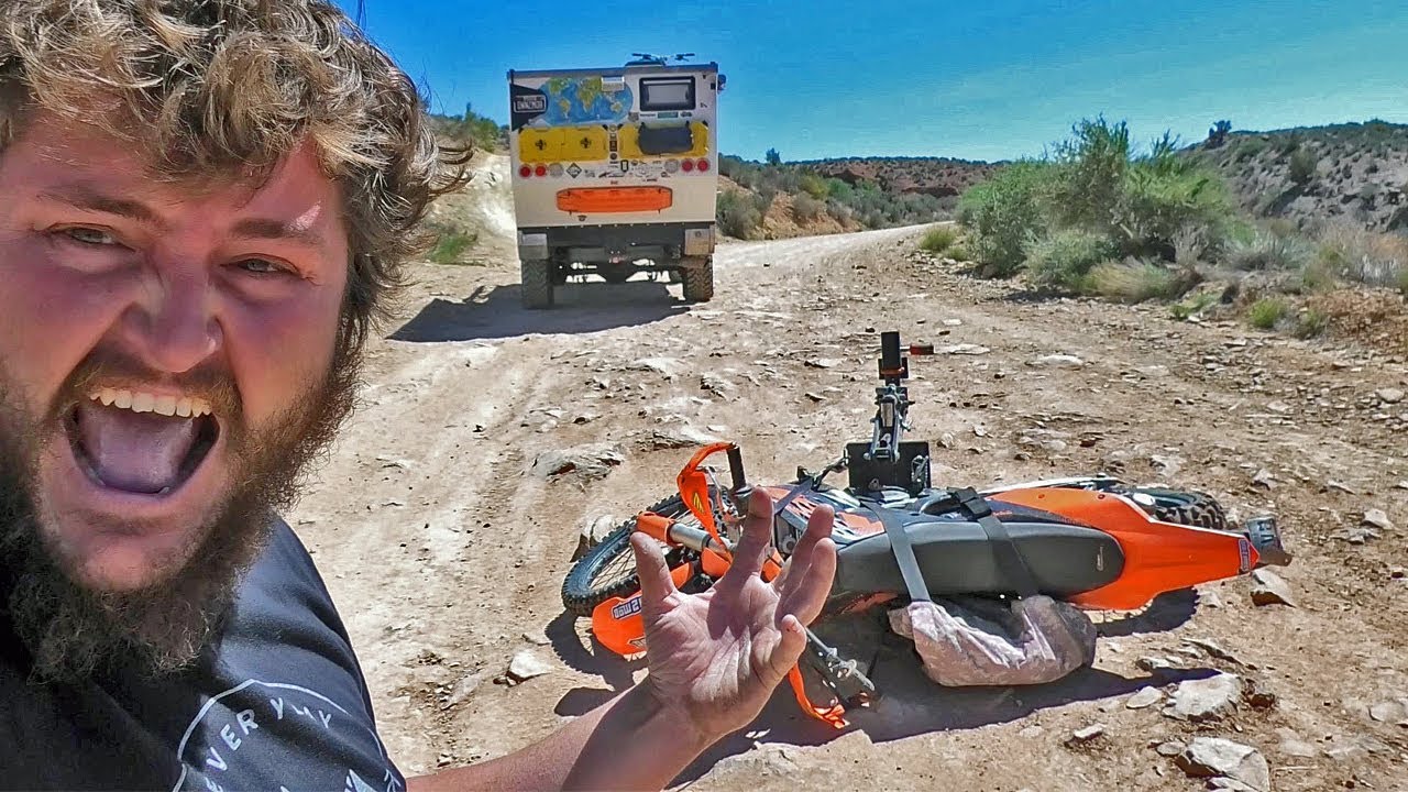 EP:16 MY DIRTBIKE SNAPPED OFF MY TRUCK CAMPER - MOTO HAULER LOADING ...