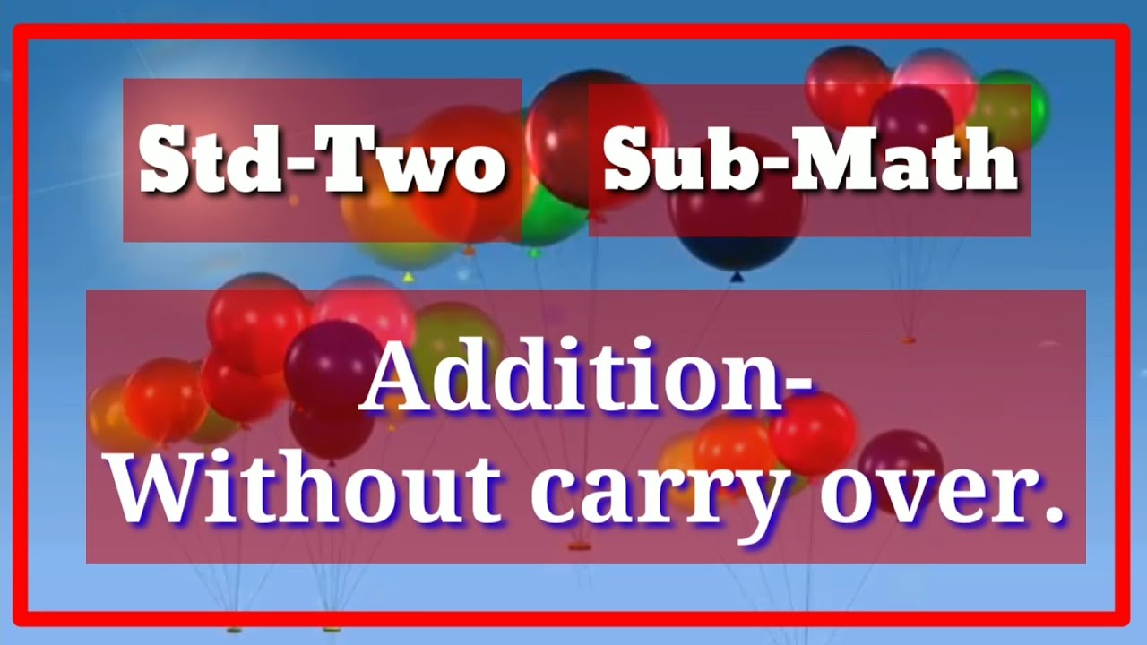 Addition without carry over |Std-2|Math - YouTube