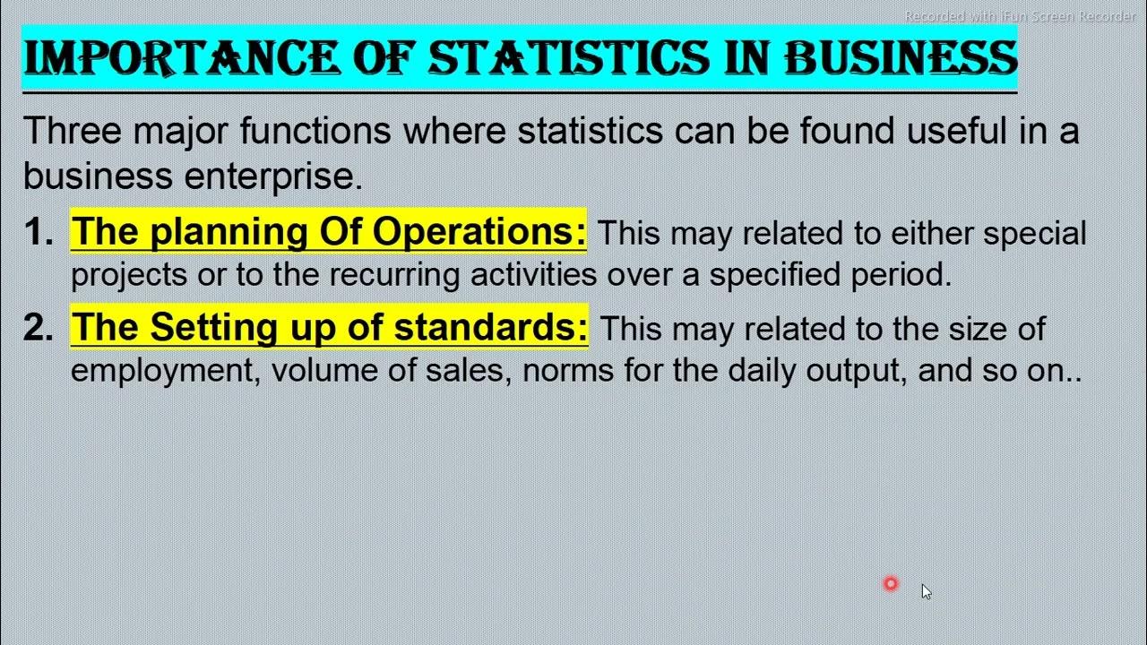 Meaning, Scope and Importance Of Statistics || Function Of Business ...