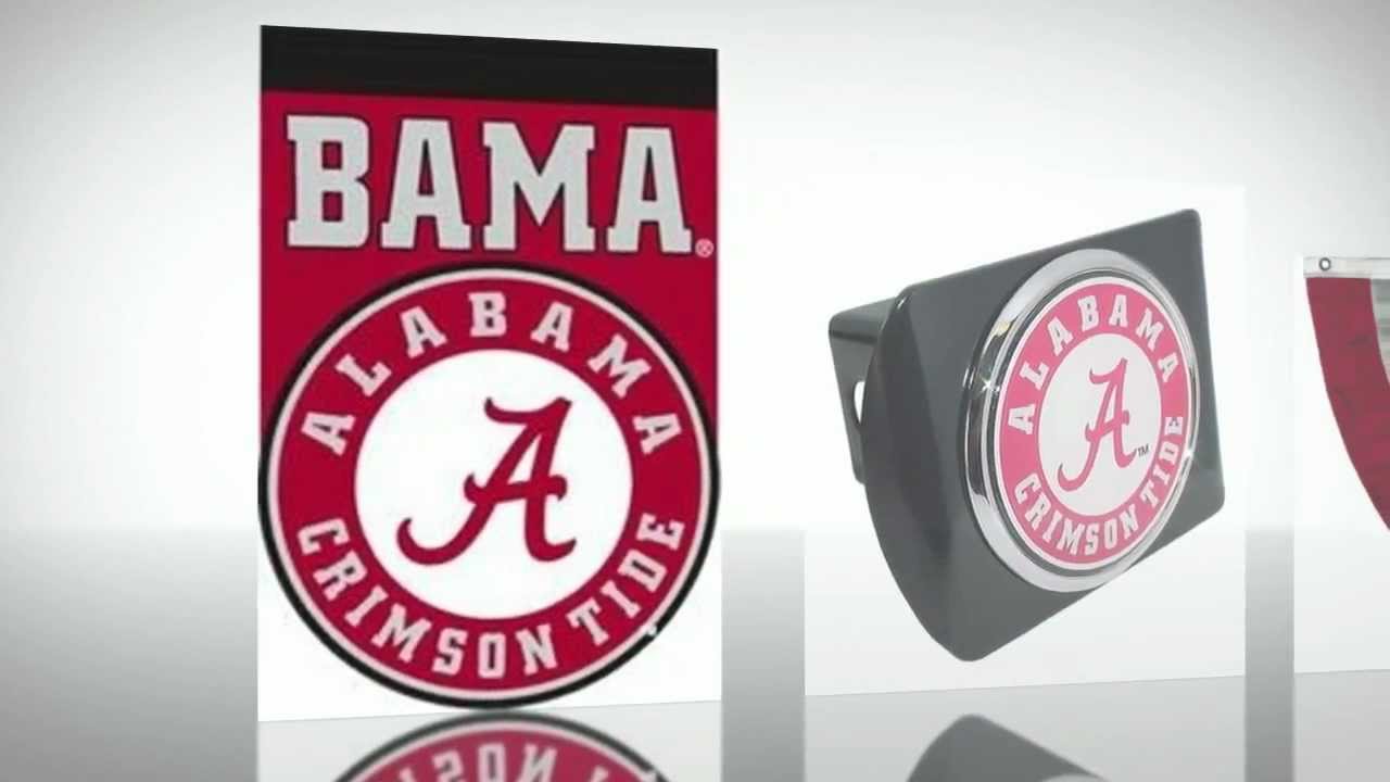 Alabama Crimson Tide flags, car emblems, hitch covers - YouTube