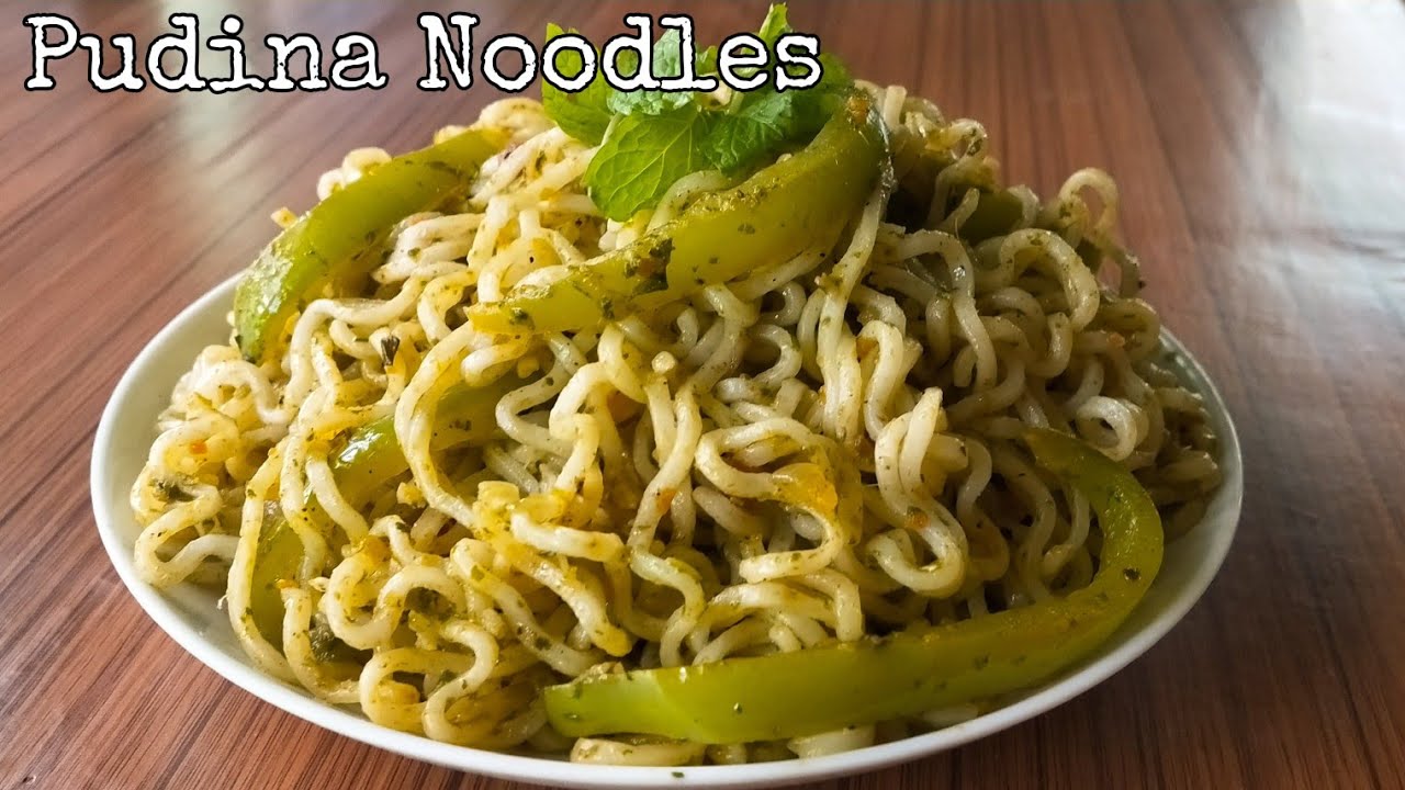 Pudina Noodles Recipe | Noodles with Mint Sauce | Mint Noodles Recipe ...