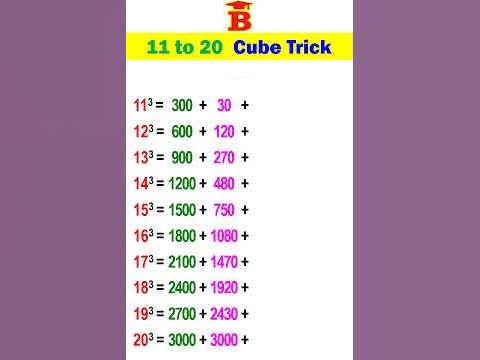11 to 20 Cube Trick - YouTube
