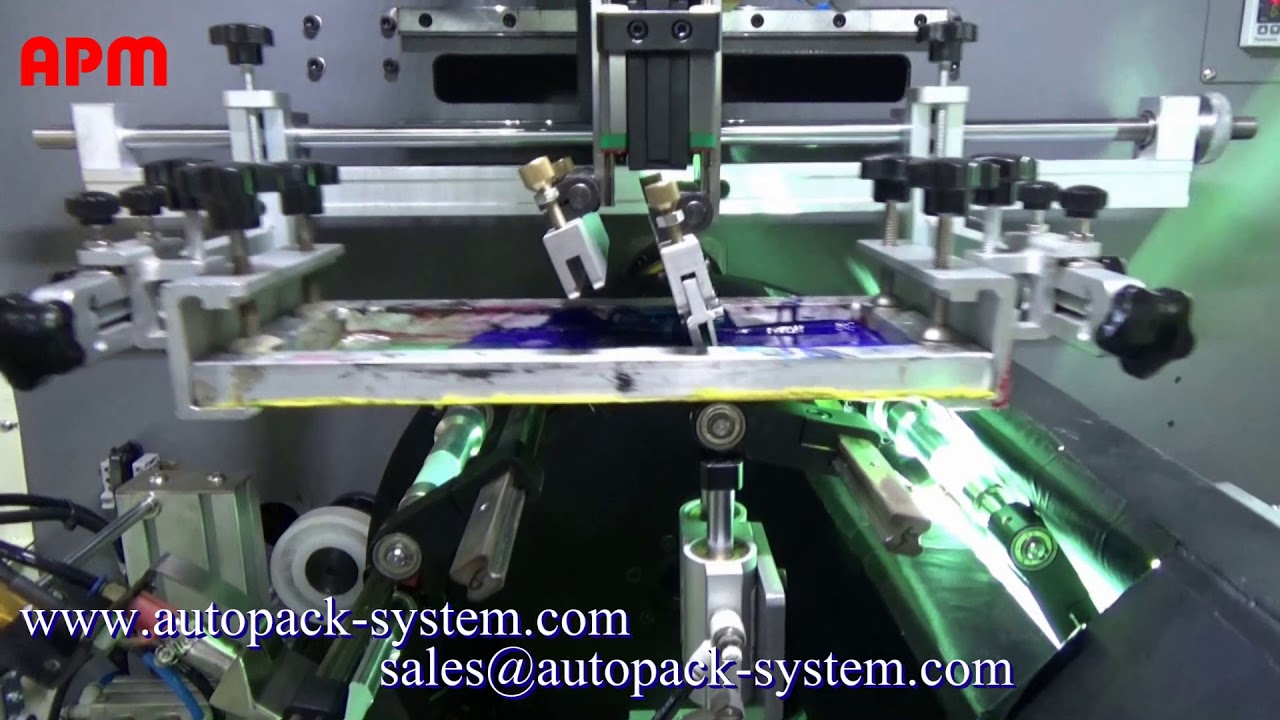 S103 single color auto screen printing machine for cylinderical bottle ...