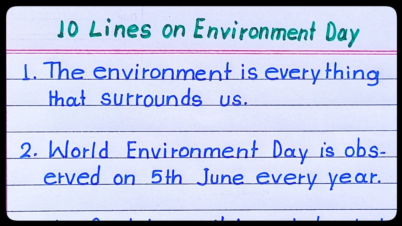 10 lines Essay on Environment Day | 10 lines Paragraph Writing on ...