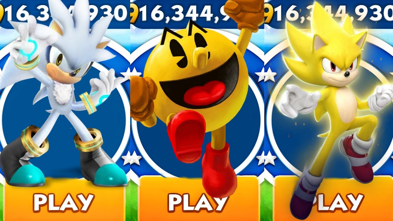 Sonic Dash - Silver Sonic VS Pacman Run VS Movie Super Sonic _ Sonic vs ...