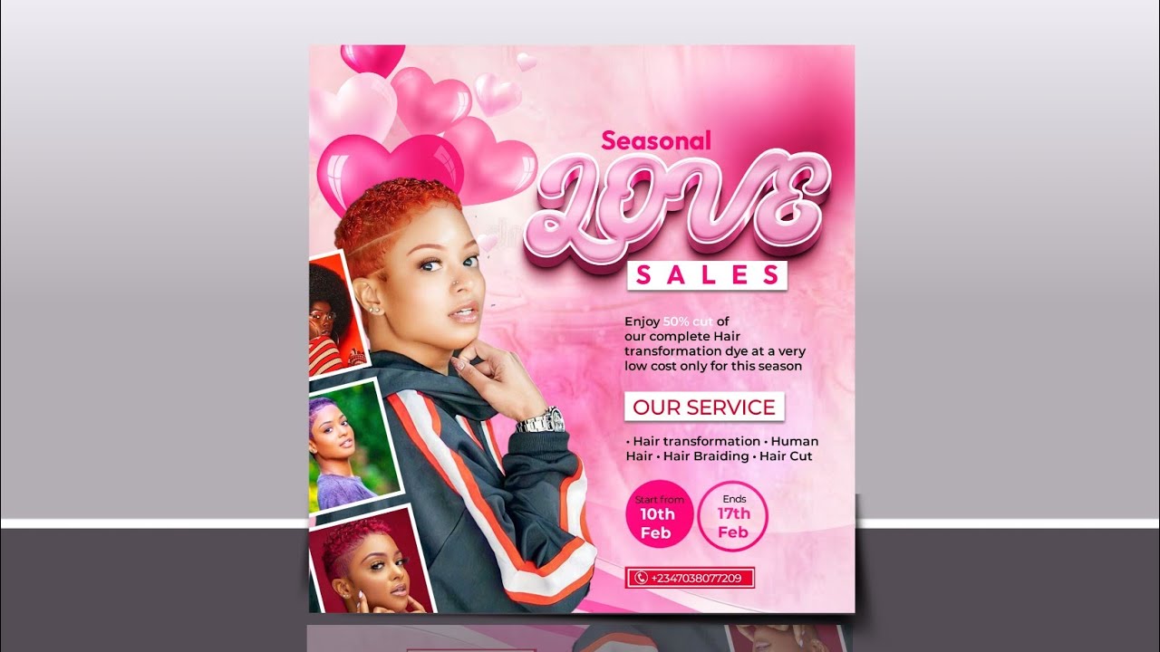 Promo Sales flyer || How To Design A Valentine Promo Sales flyer With ...