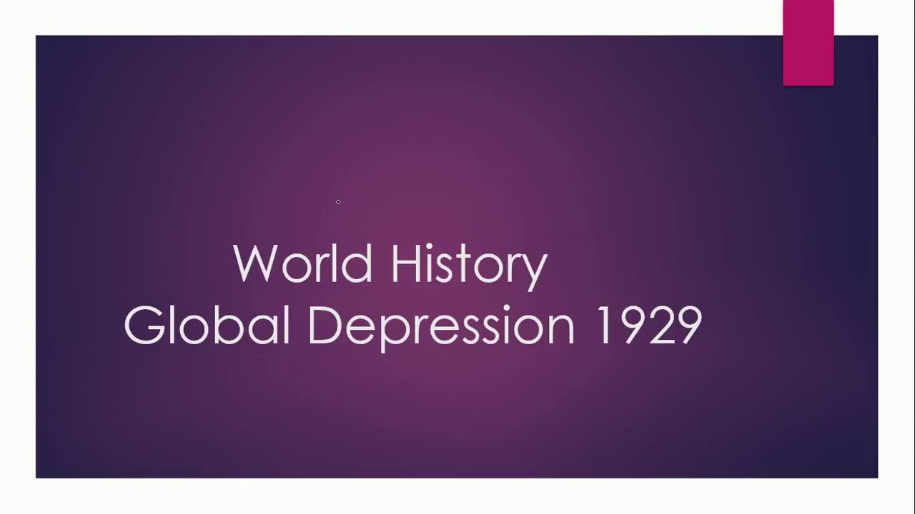Global Depression 1929 | World History | History Optional - YouTube