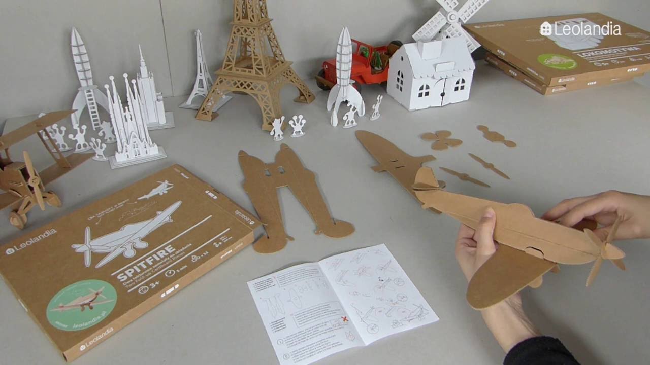 Leolandia cardboard Two Spitfires assembly - YouTube