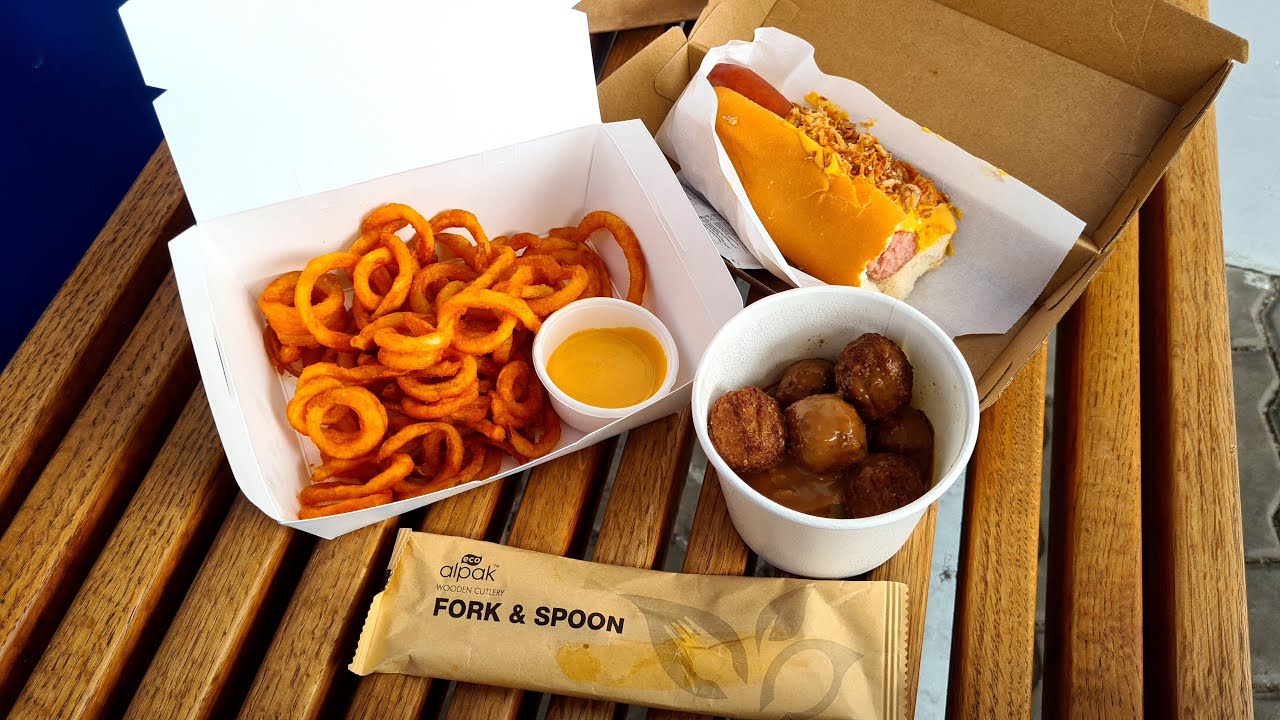 IKEA Swedish Bistro | Plantballs, Gourmet Hotdog and Curly Fries - YouTube