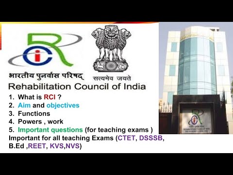 RCI | Rehabilitation Council of India , objectives, functions , works ...