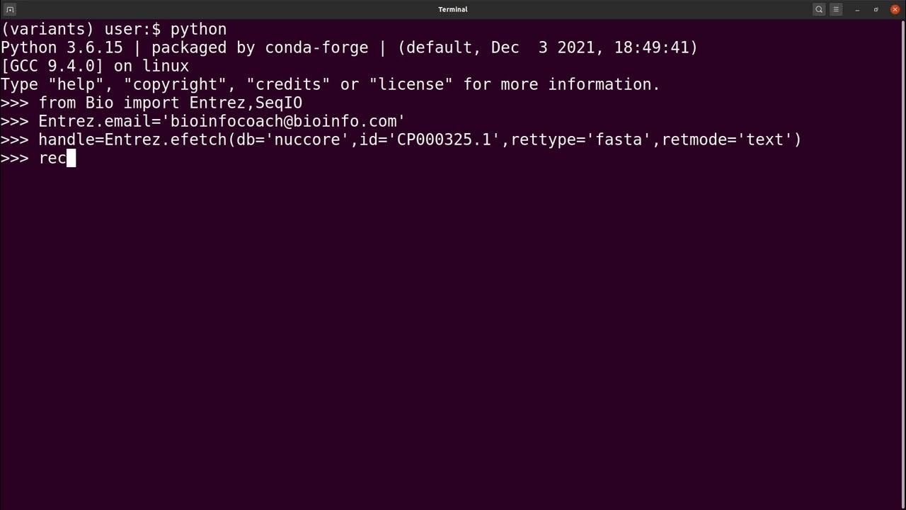 BioPython for Bioinformatics | How to Download Sequences from NCBI - YouTube