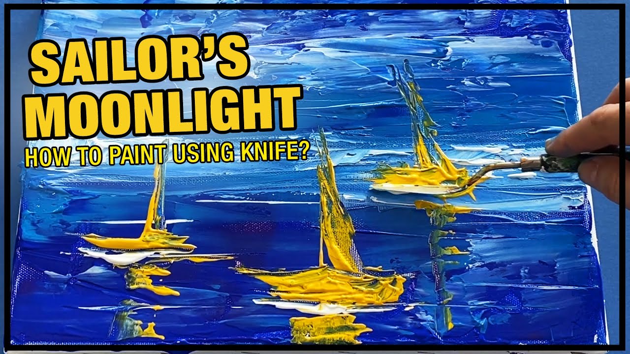 Sailor's Moonlight Abstract Painting Demo / Day 056 / For Beginners ...
