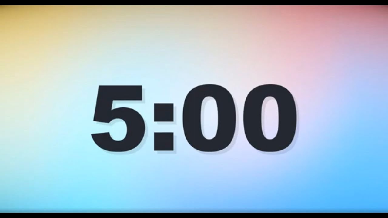 5 minute Countdown Timer - Fun Vibe with Music Colorful Motion Graphic ...