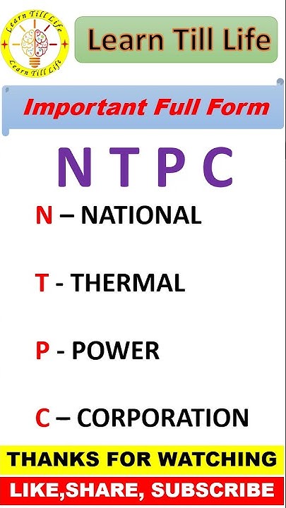 What is the Full Form of NTPC | NTPC Full Form | NTPC - YouTube