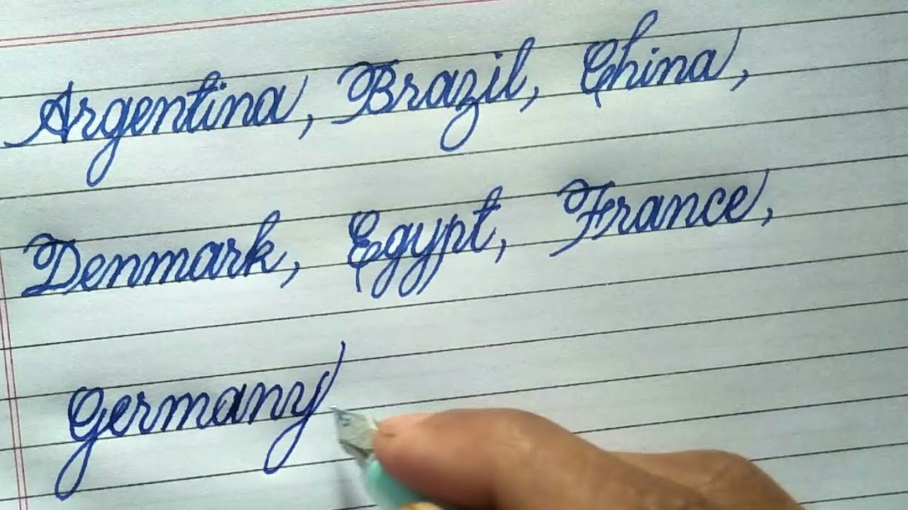 Calligraphy handwriting | cursive handwriting |Name of countries ...