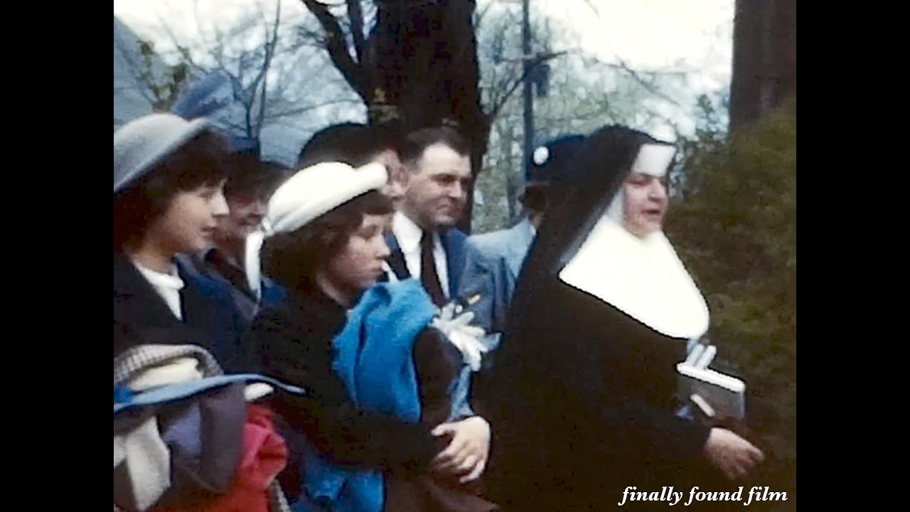 Vintage Catholic First Communion procession 42-sec home movie clip ...