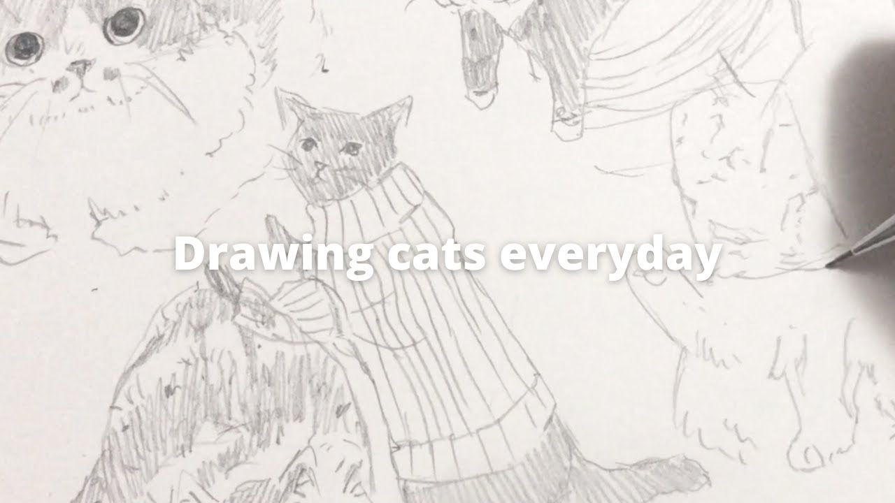 Day 18: Drawing one page of cats everyday - YouTube