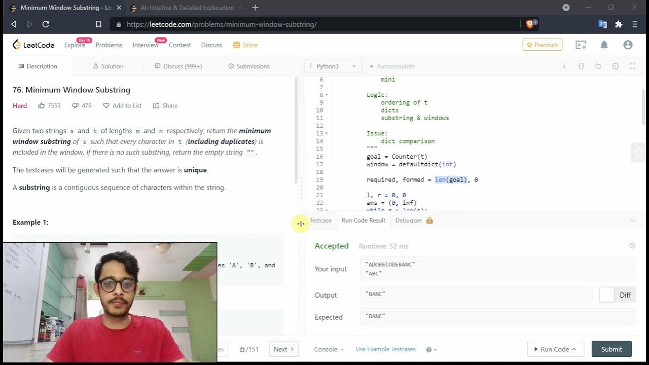 Minimum Window Substring | Explaining the Official Solution - YouTube