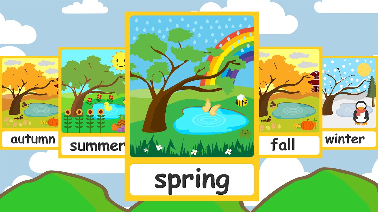 Seasons of the Year Vocabulary for Kids! "What season is it?" - YouTube