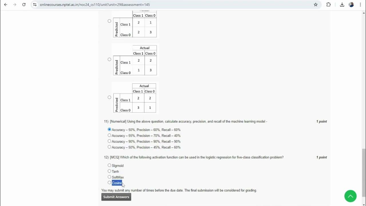 NPTEL-Machine Learning (ML) in Hindi: Assignment 4 Solution (2024) - YouTube