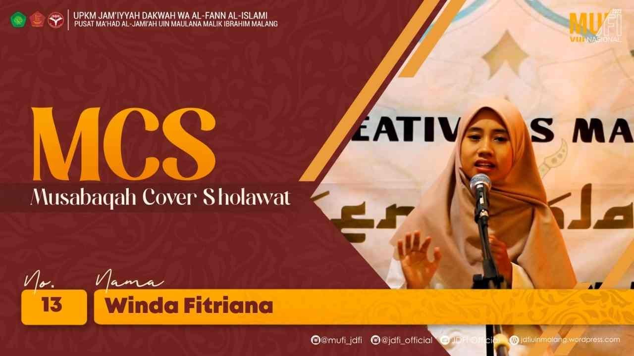 Winda Fitriana || MUSABAQAH COVER SHOLAWAT (MCS) MUFI VIII NASIONAL ...