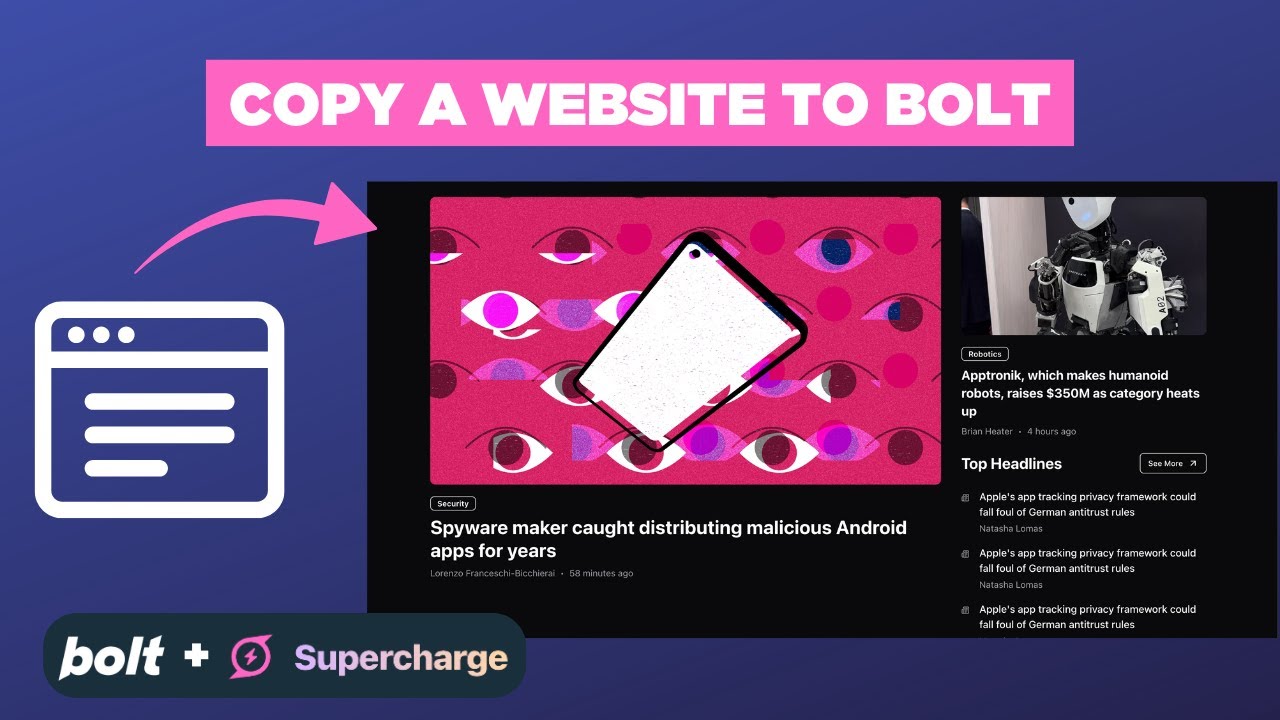 Copy and recreate a website in bolt.new - YouTube