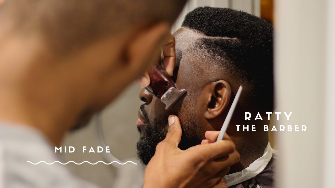 Side Part | Mid Fade Haircut & Beard Trim | Ratty The Barber - YouTube