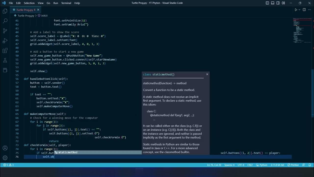Building a Tic Tac Toe Game with Python and PyQt5 - YouTube