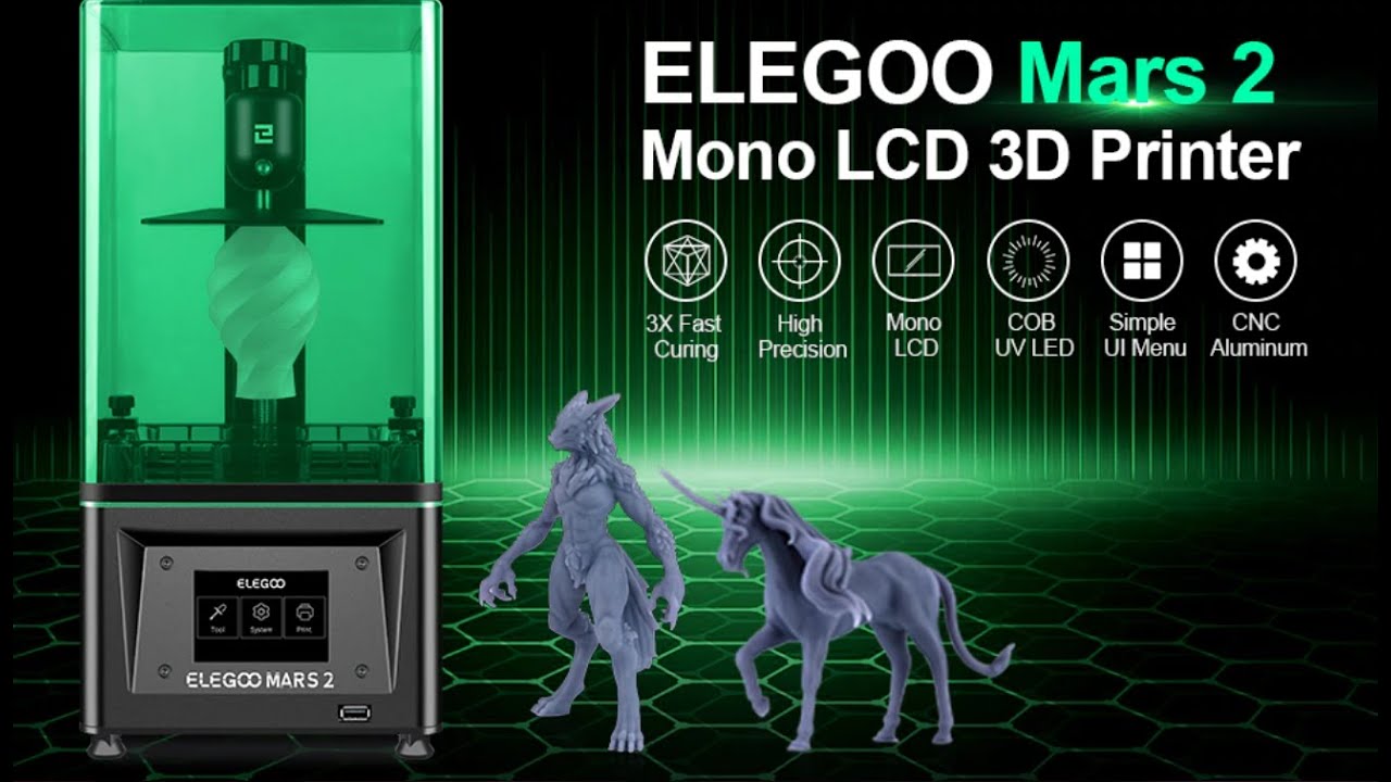 ELEGOO MARS 2 Mono SLA 3D Printer - YouTube