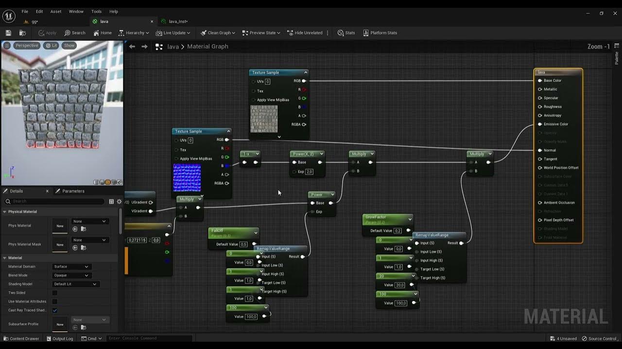 Lava Material Unreal Engine 5 - YouTube