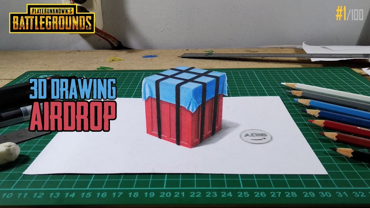 3D Drawing Airdrop - PUBG | Time Lapse - YouTube