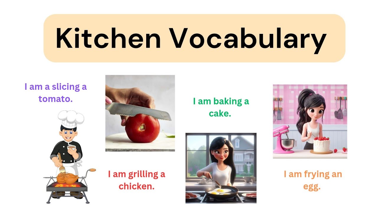 Cooking English Sentences | Action Verbs | Daily English for Beginners ...